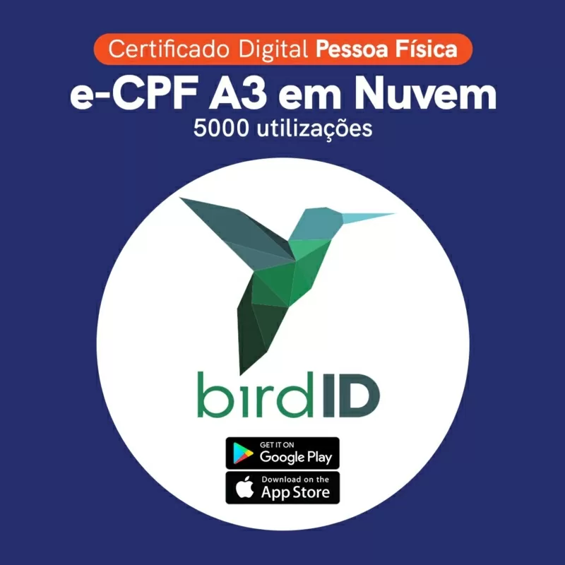 Renovação Bird ID 5000 utilizações - e-CPF - Certificado Digital Bird ID